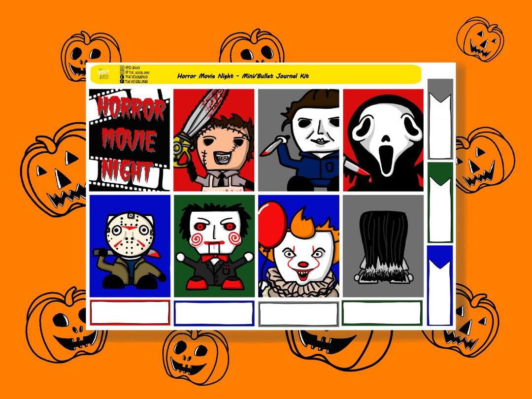 Horror Movie Night, Halloween Mini / Bullet Journal Planner Stickers ...