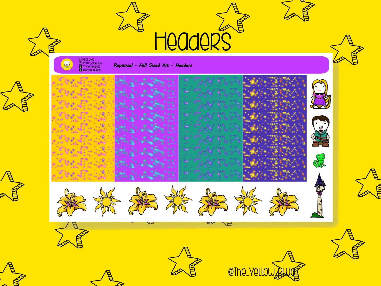 Princess Rapunzel Planner Stickers. Virtical Weekly Planner - Etsy