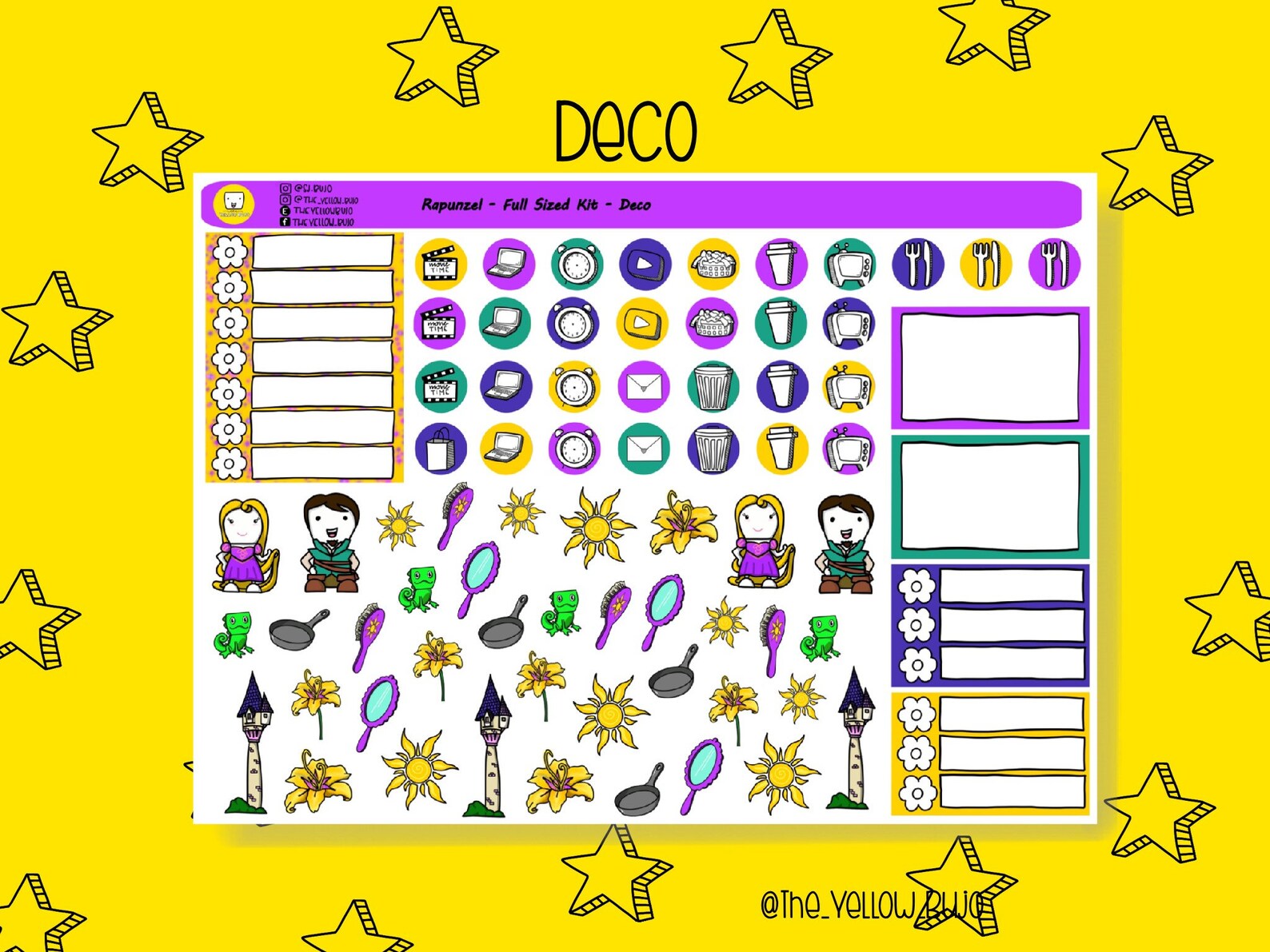 Princess Rapunzel Planner Stickers. Virtical Weekly Planner | Etsy