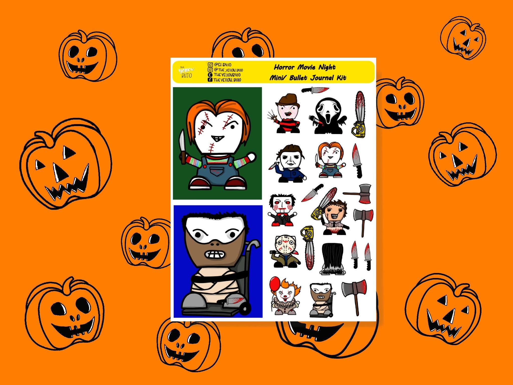 Horror Movie Night Halloween Mini / Bullet Journal Planner | Etsy