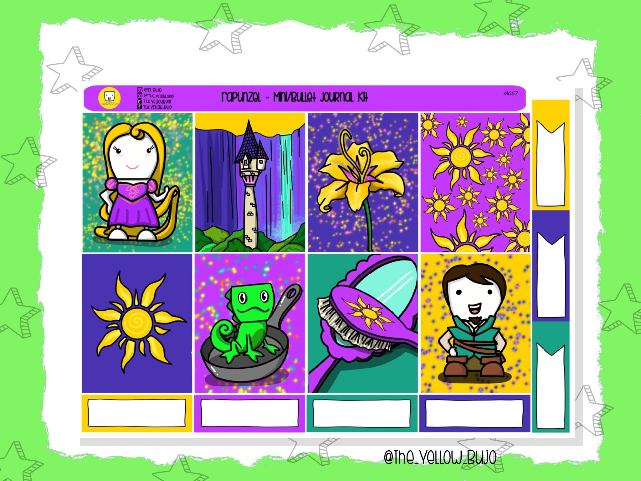 Princess Rapunzel Mini / Bullet Journal Planner Stickers Kit. - Etsy