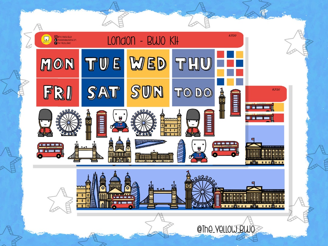 London A5 Bullet Journal Weekly Kit, Britain, England, Planner Stickers ...