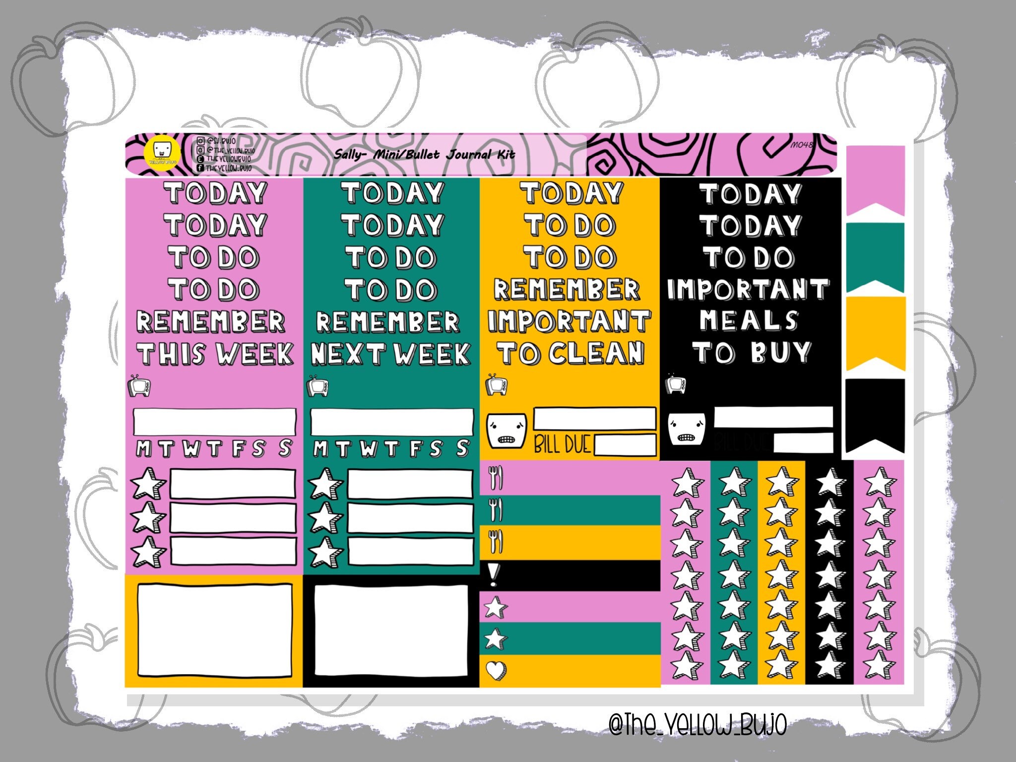 Sally Mini/bullet Journal Planner Stickers Kit. Weekly | Etsy