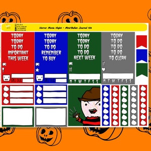 Horror Movie Night, Halloween Mini / Bullet Journal Planner Stickers ...