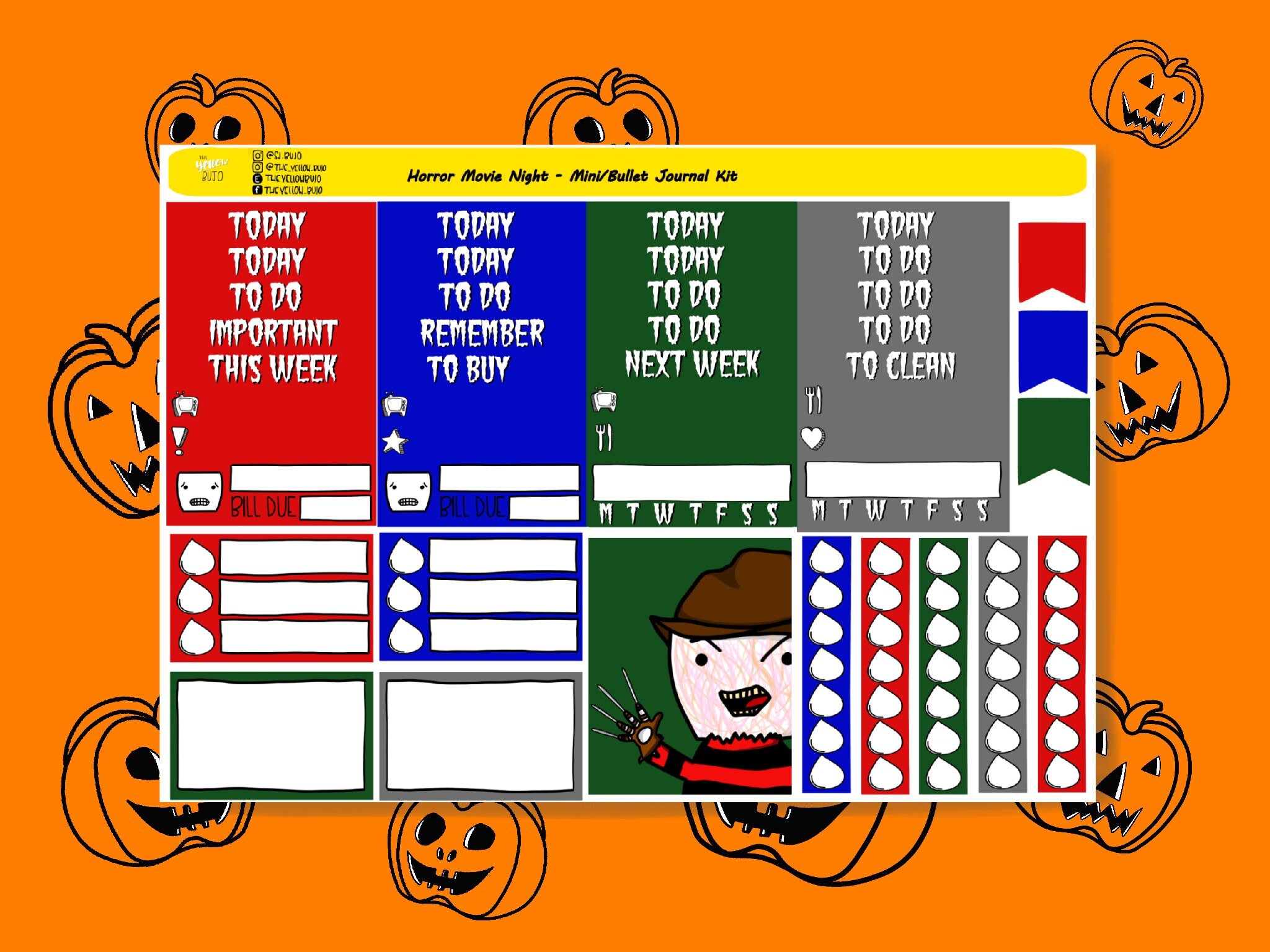 Horror Movie Night Halloween Mini / Bullet Journal Planner | Etsy