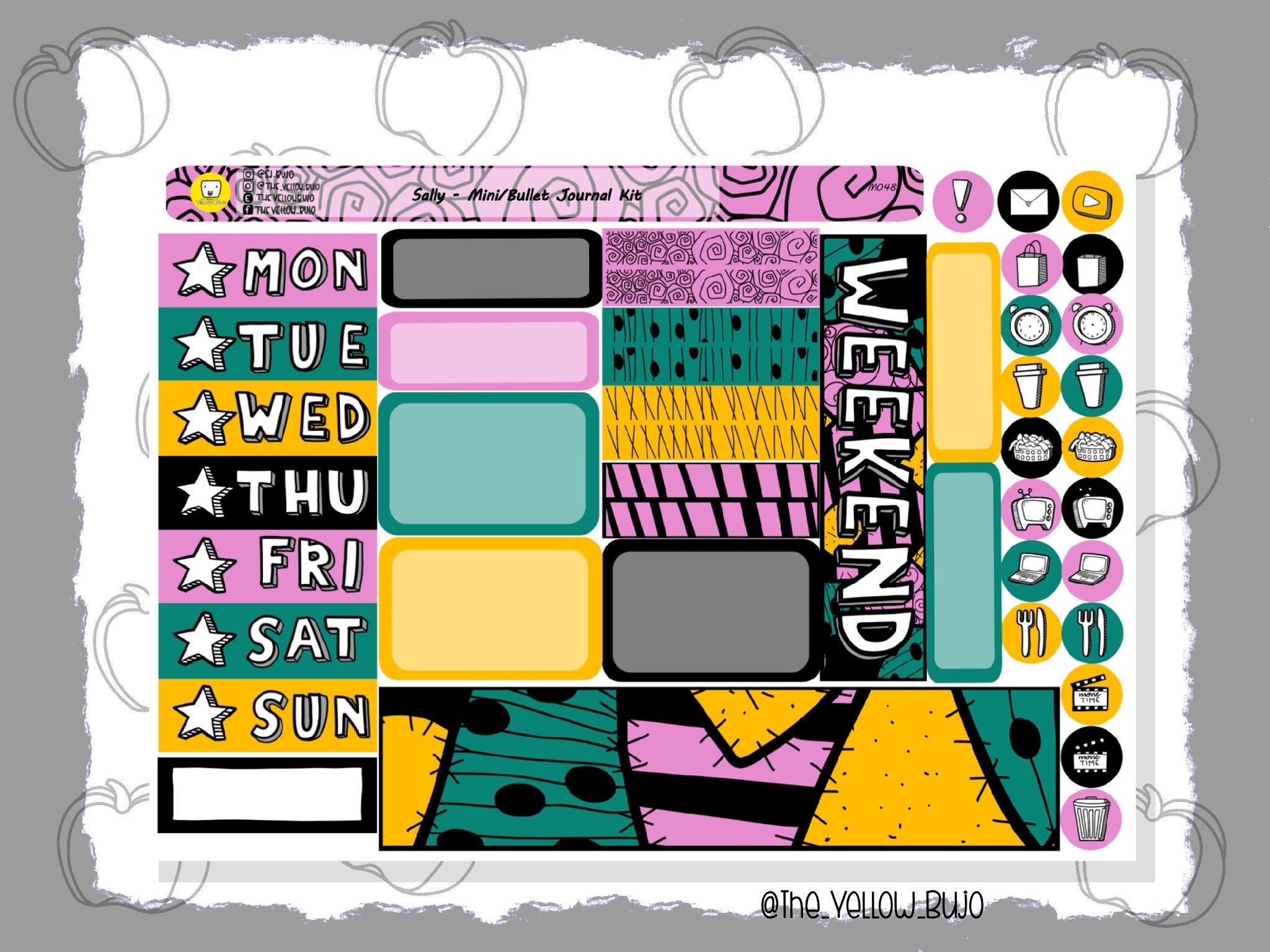 Sally Mini/bullet Journal Planner Stickers Kit. Weekly | Etsy