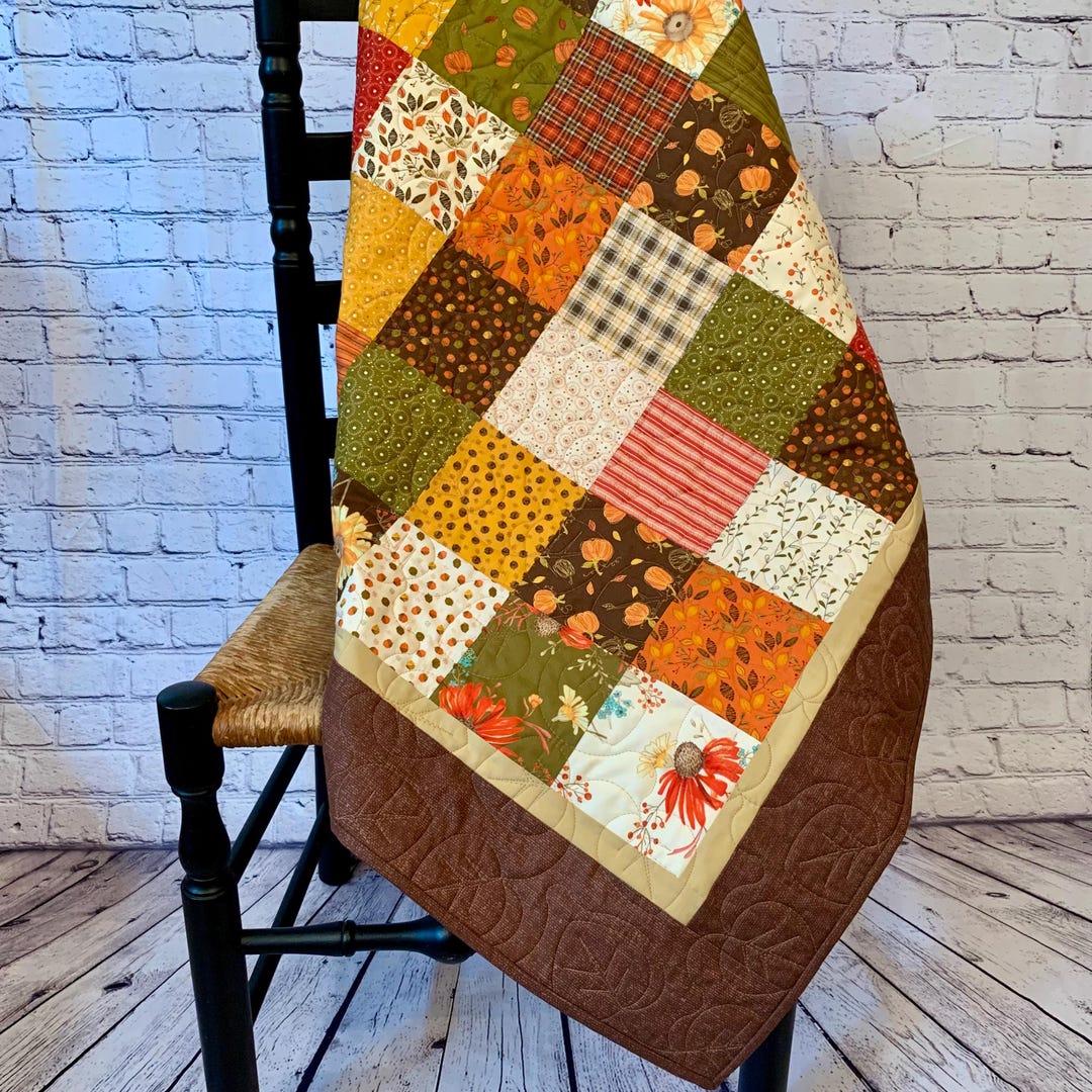 Handmade Fall Quilt, Autumn Leaves, Fall Decorating, Lap or Table ...