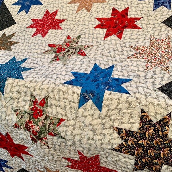 Scrappy Star Quilt - Etsy