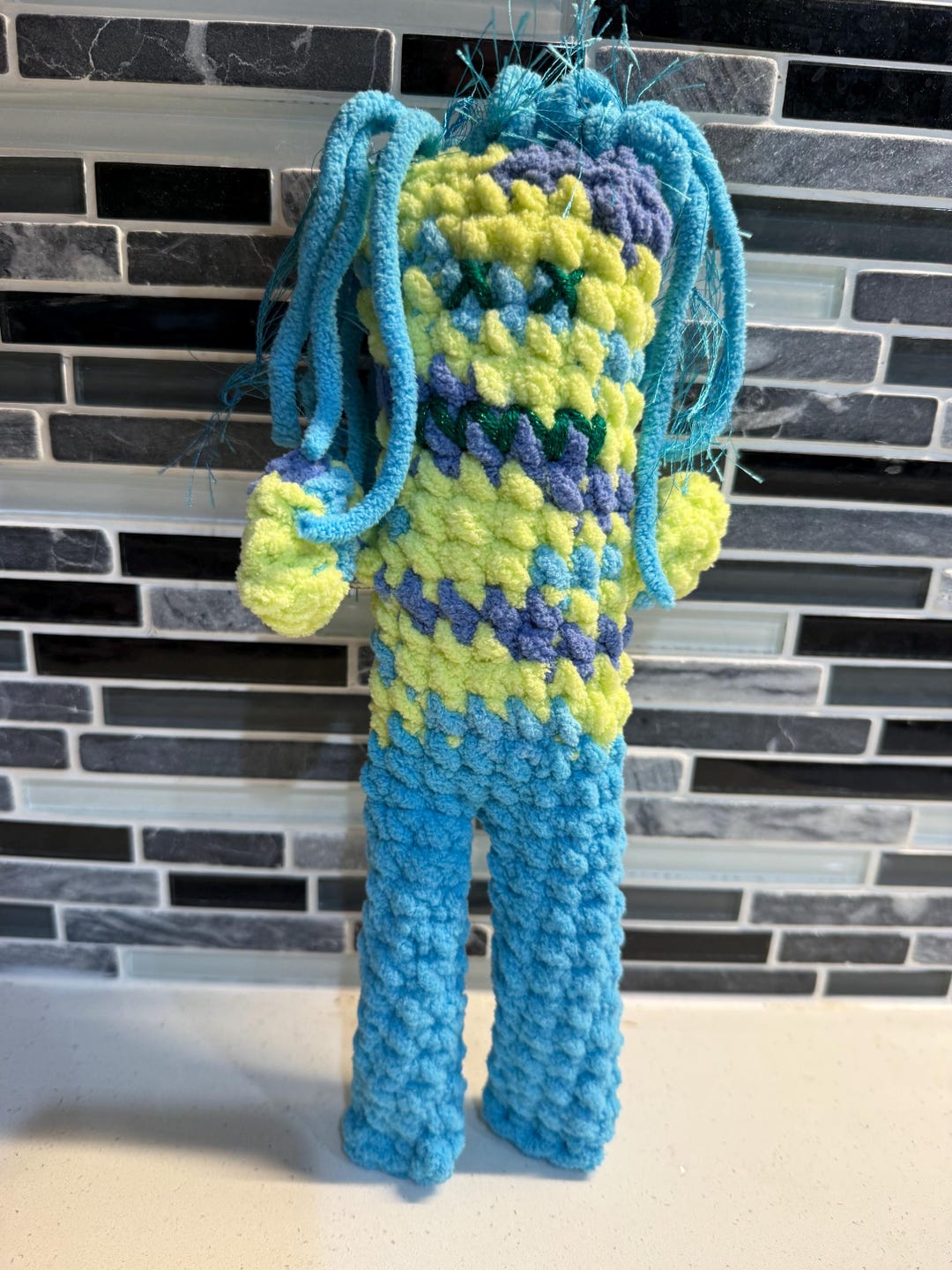 Crochet Dammit Doll - Aqua Neon - Etsy