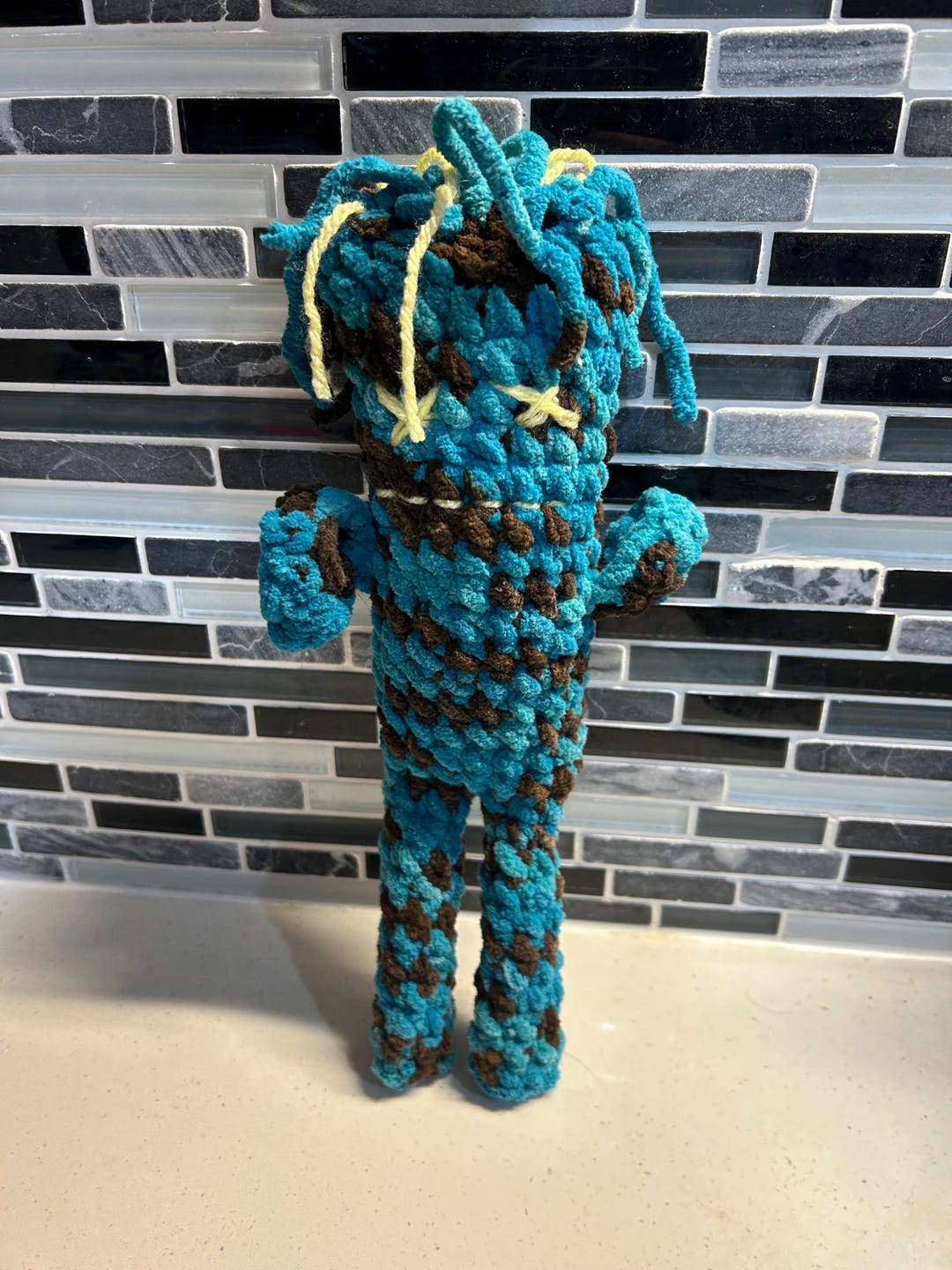 Crochet Dammit Doll - Blue/brown - Etsy