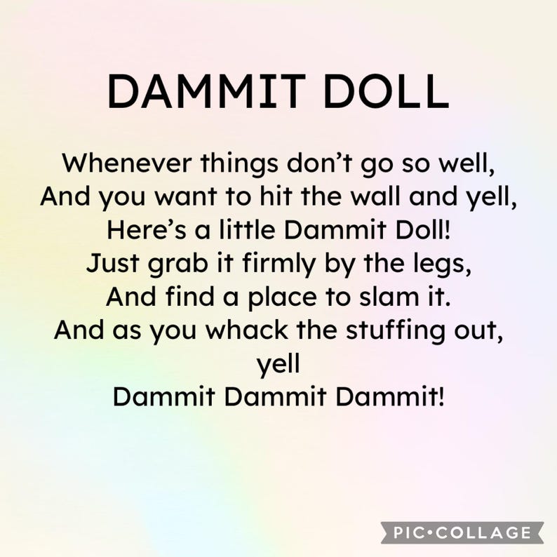 Crochet Dammit Doll - Aqua Neon - Etsy