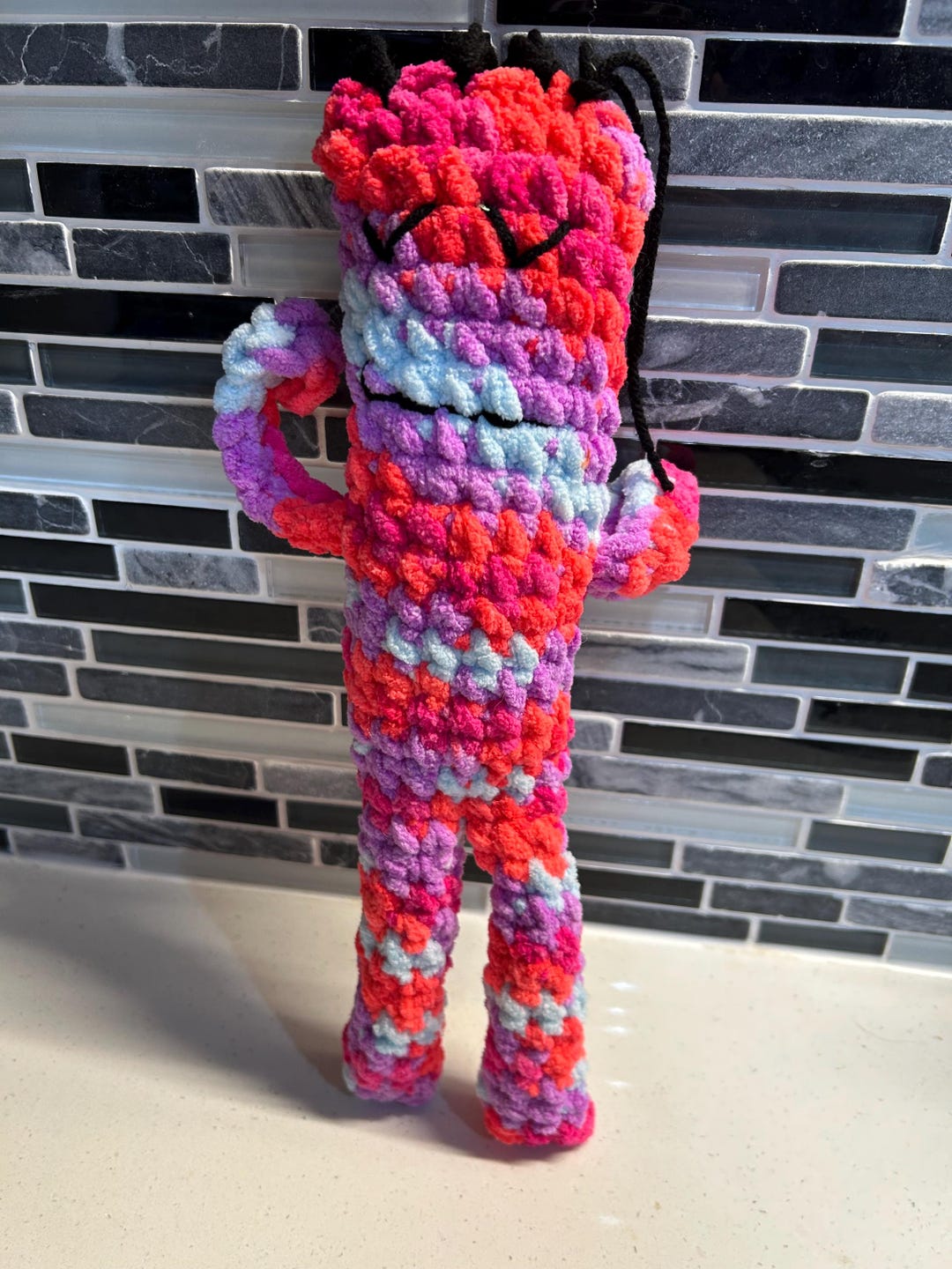 Crochet Dammit Doll - Pink/orange/blue - Etsy
