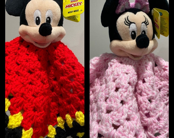 Mickey and Minnie Mouse Lovey - Etsy