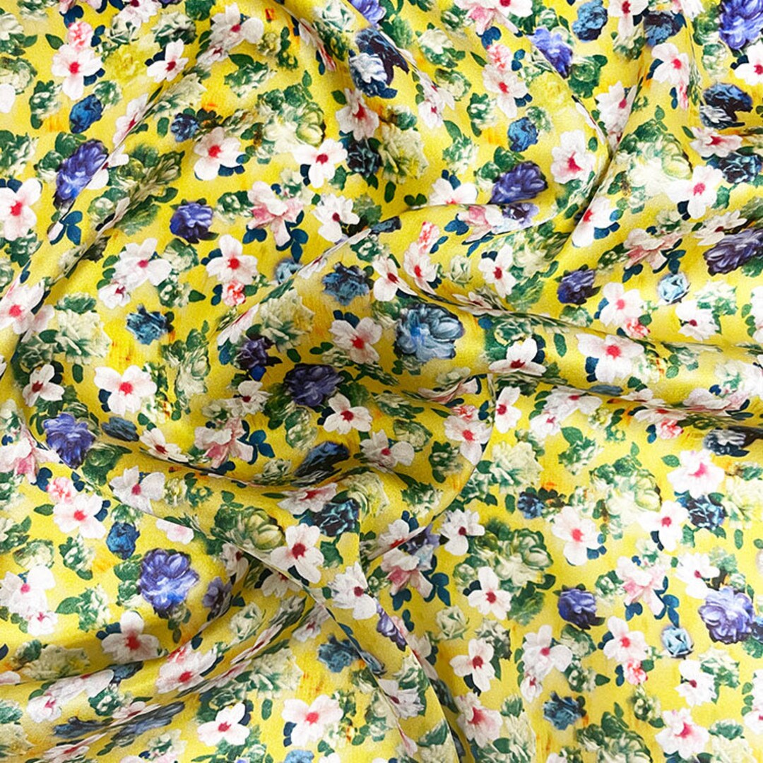 ENCORE YELLOW Liberty Satin Silk Fabric Remnants Bundle Coco & Wolf ...