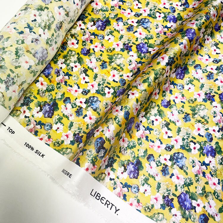 ENCORE YELLOW Liberty Satin Silk Fabric Remnants Bundle Coco & Wolf ...