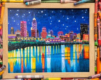 Indianapolis Skyline Art | Etsy