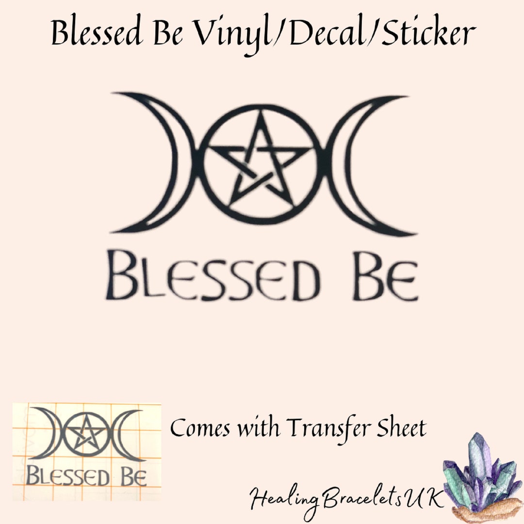 Blessed Be Triple Moon Pentagram Vinyl/sticker/decal - Etsy