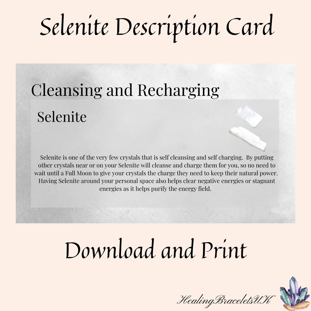 Selenite Digital Description Card - Etsy