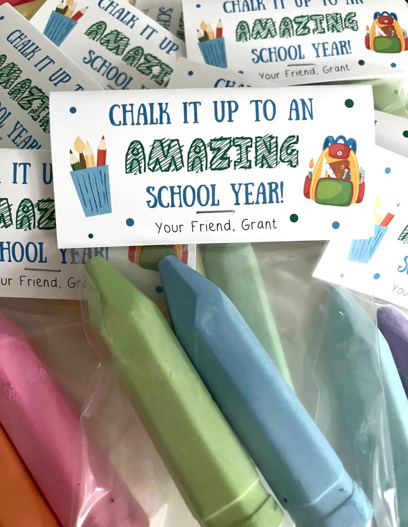 Personalized Chalk Class Gifts: End of Year, School Kids (bags and ...