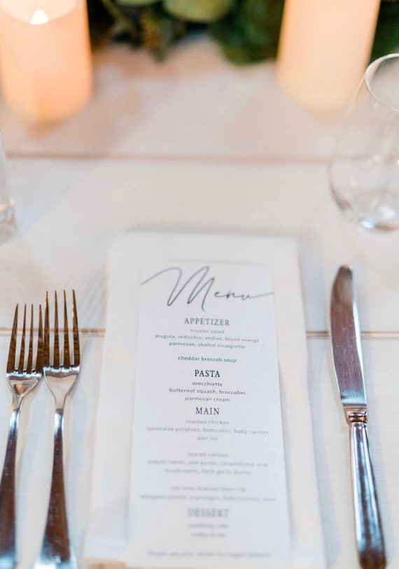 Simple Menu Cards | Etsy