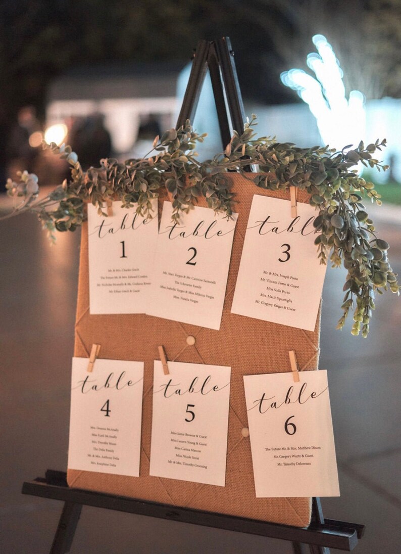Table Seating Cards - Etsy