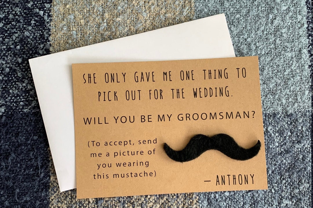 Funny Groomsmen Proposal Card With Mustache - Etsy