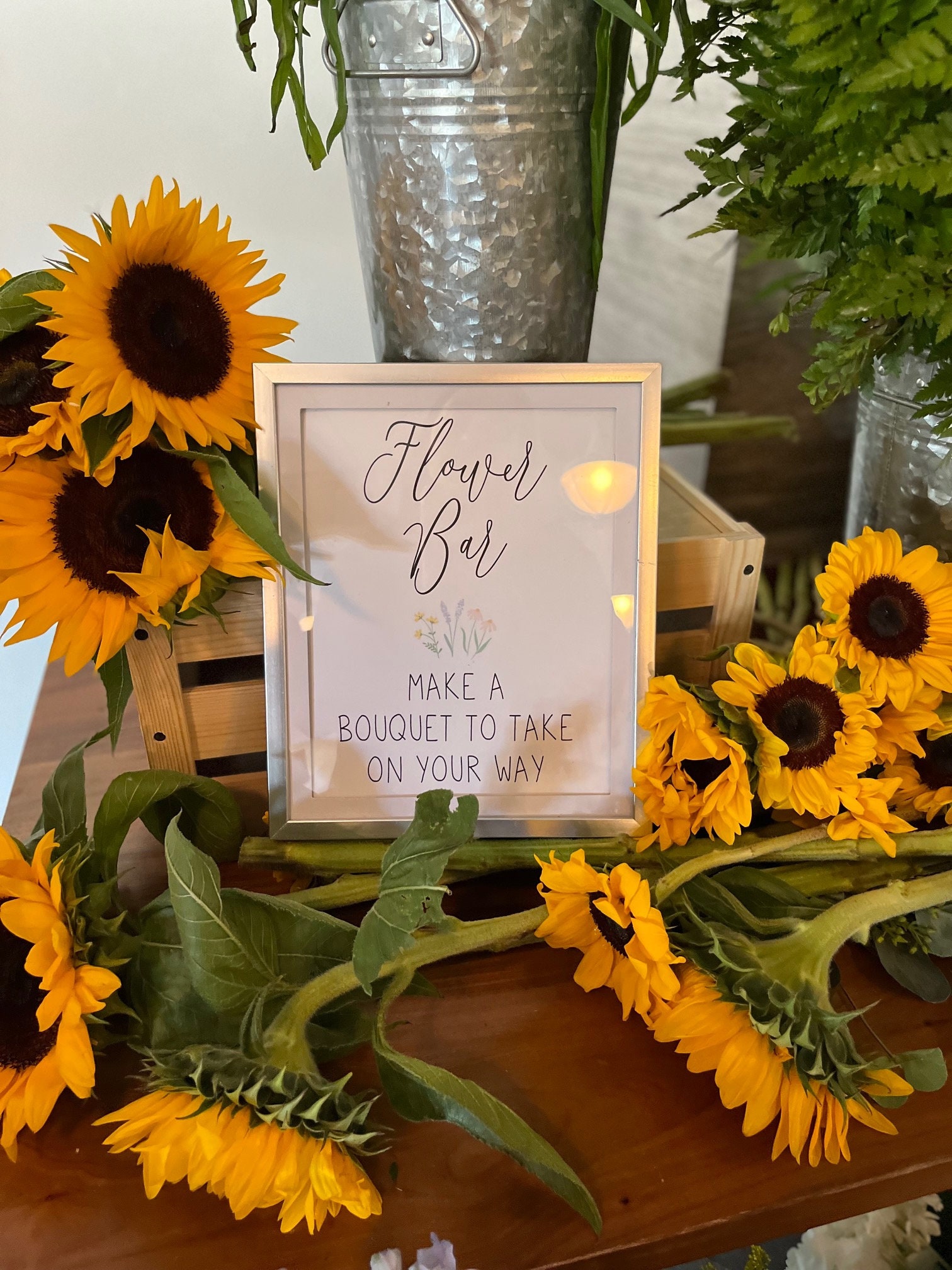Wildflower Flower Bar Sign: DIY Bouquet Favors (digital Download) - Etsy