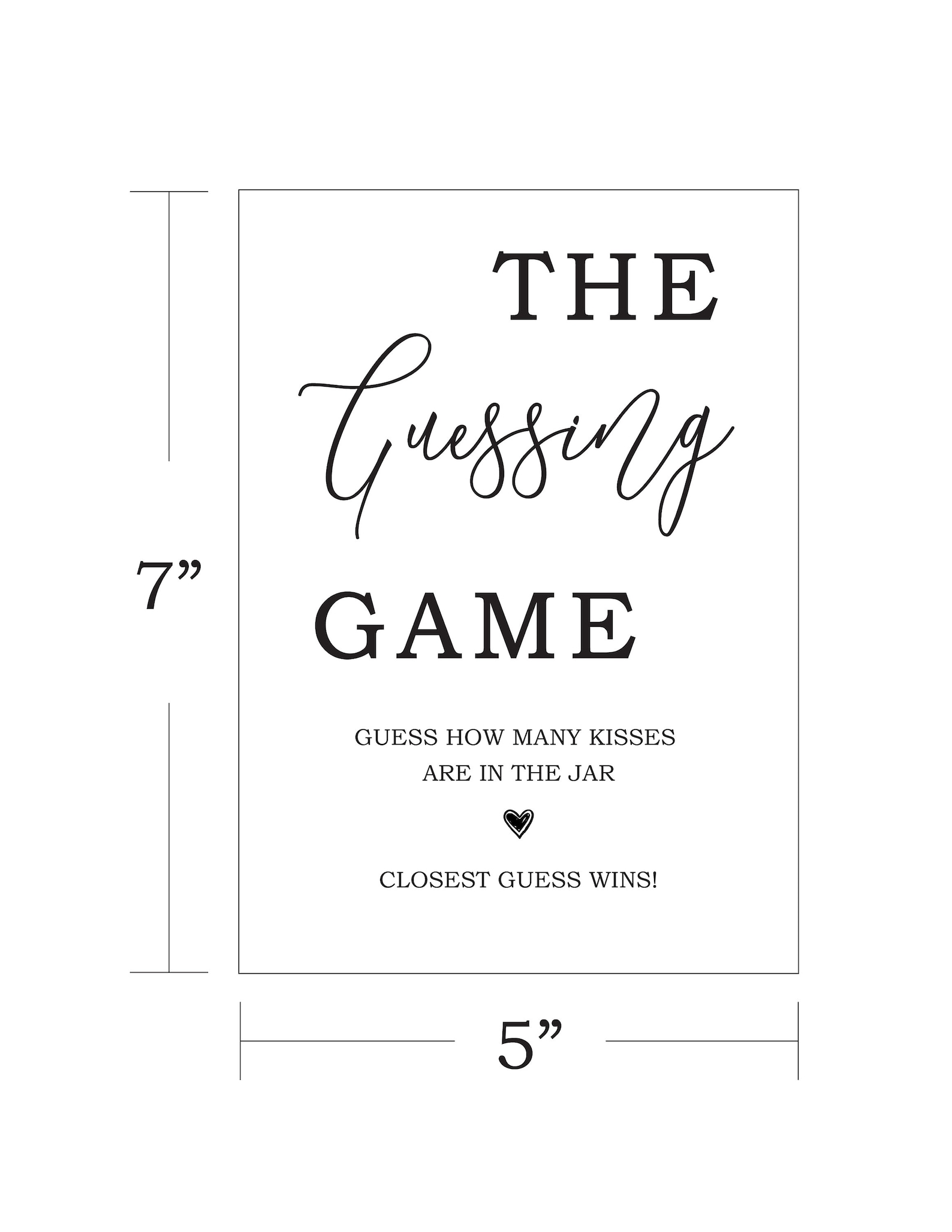 Printable Baby Shower Game / the Guessing Game Sign / Guess | Etsy
