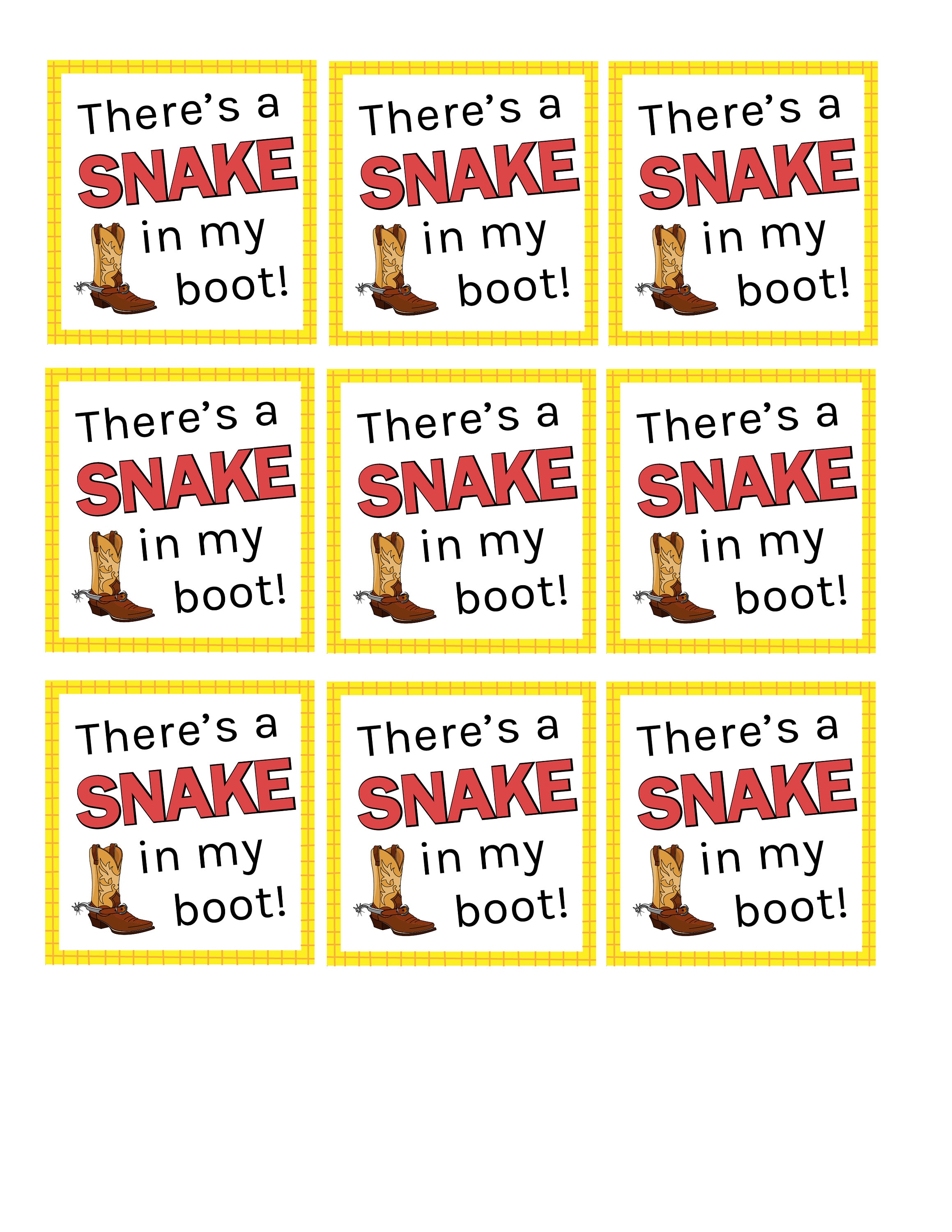 Toy Story Desserts/snack in My Boot Labels - Etsy