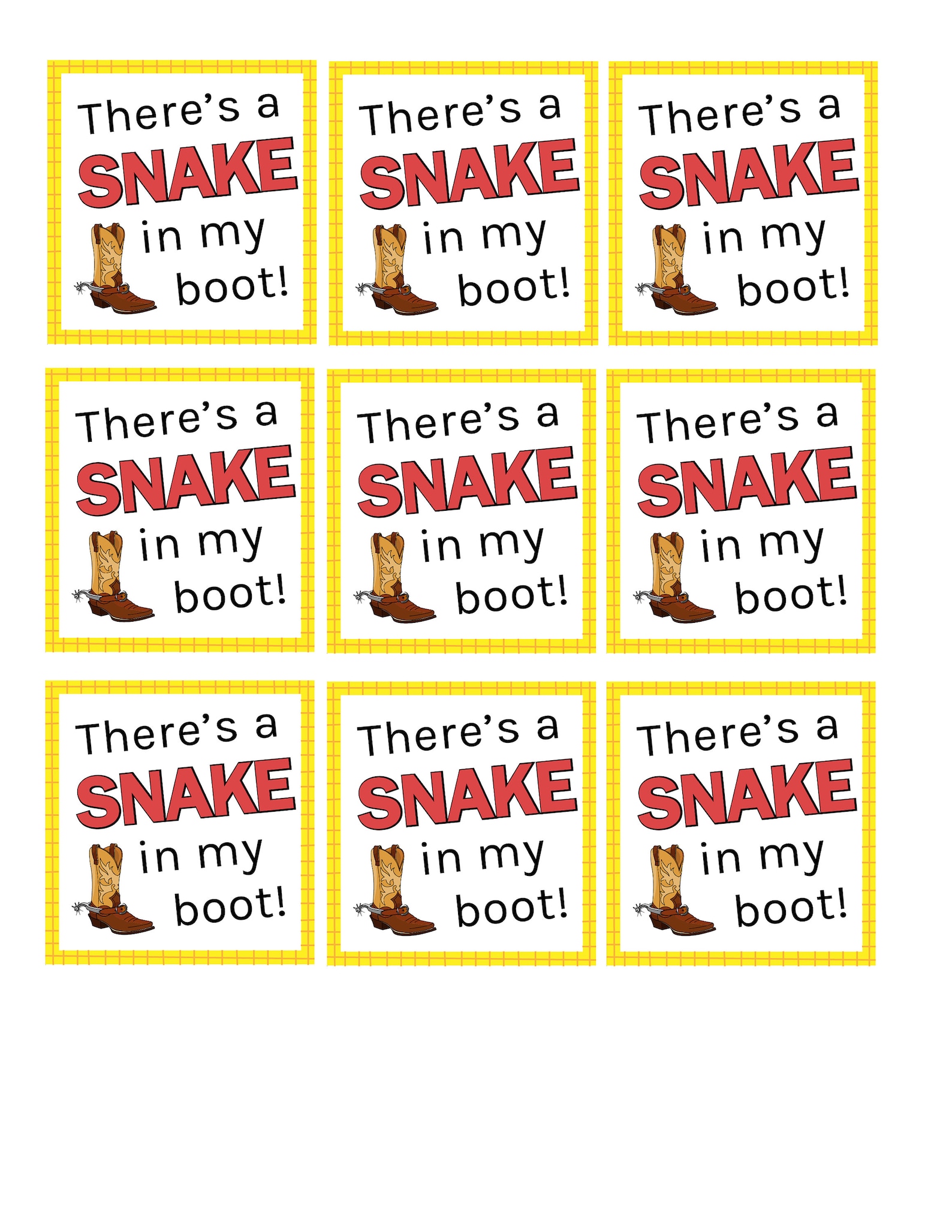 Toy Story Desserts/dessert Tables/snake in My Boot Labels - Etsy