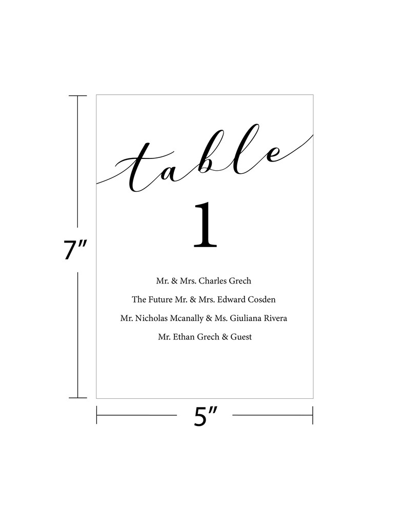 Table Seating Cards - Etsy