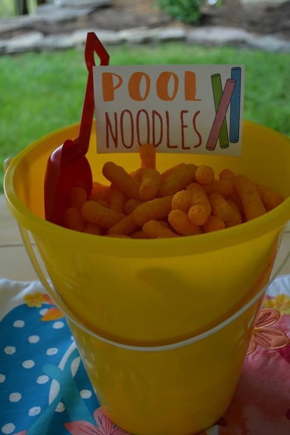 Pool Party Food Labels - Etsy