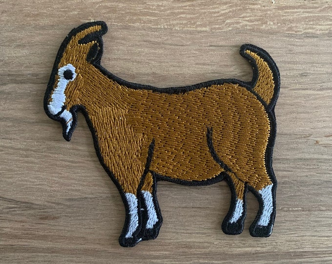 Goat Embroidered Patch Iron On, Farm, Animal, Badge, Custom Patch, Bag ...