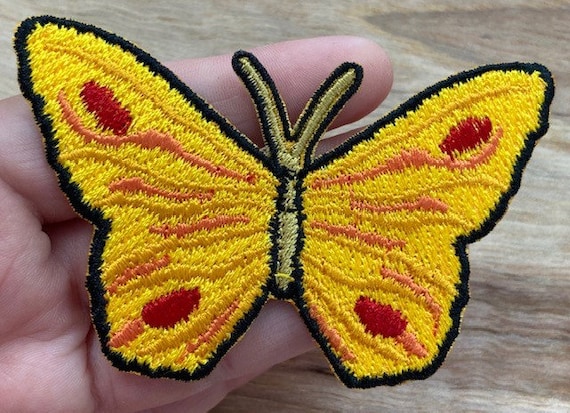 Yellow Butterfly Embroidery Patch Iron on Applique Craft | Etsy