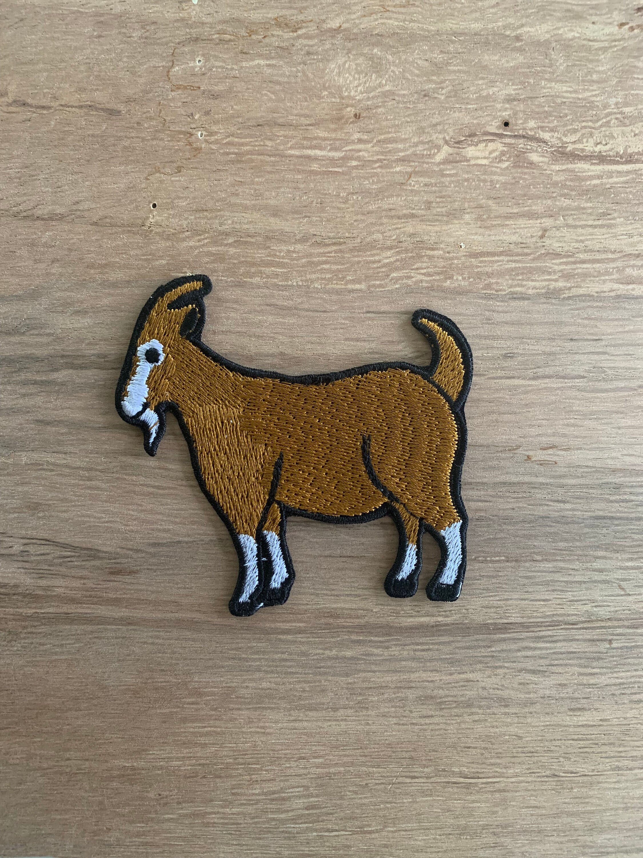 Goat Embroidered Patch Iron on farm animal badge Custom | Etsy