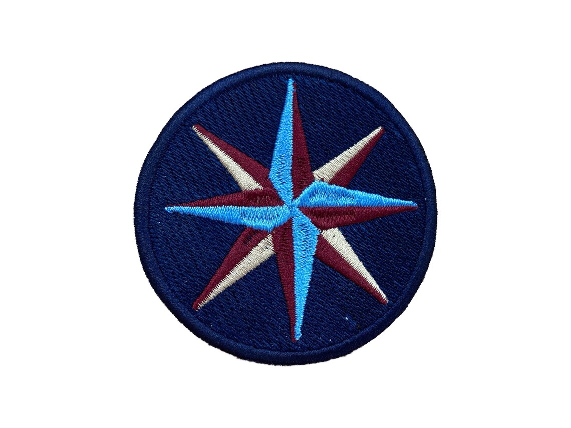Compass Embroidery Patch applique iron on vintage DIY | Etsy