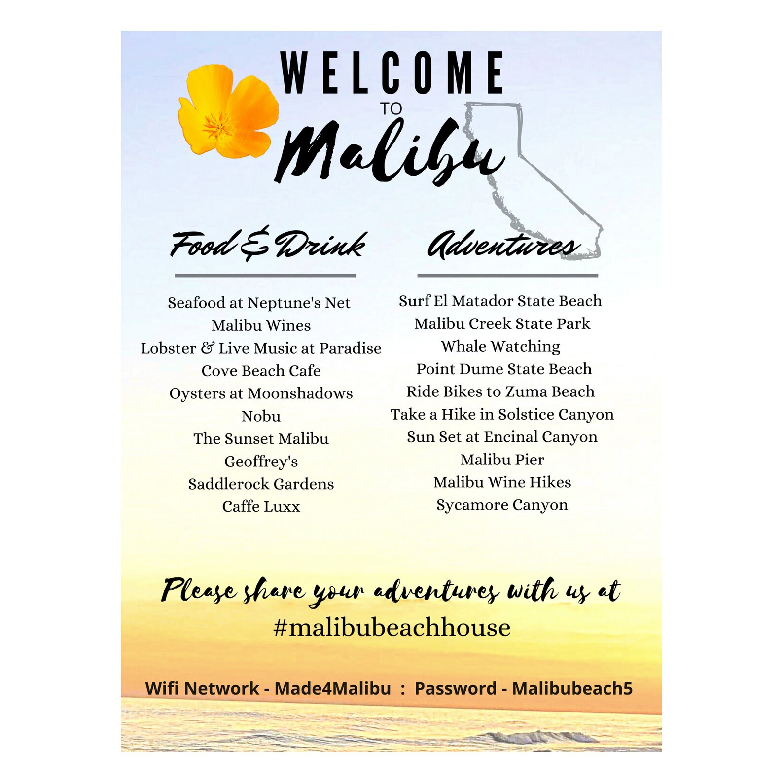 Airbnb Welcome Poster, VRBO Poster, Airbnb Host, Vacation Rental Sign ...