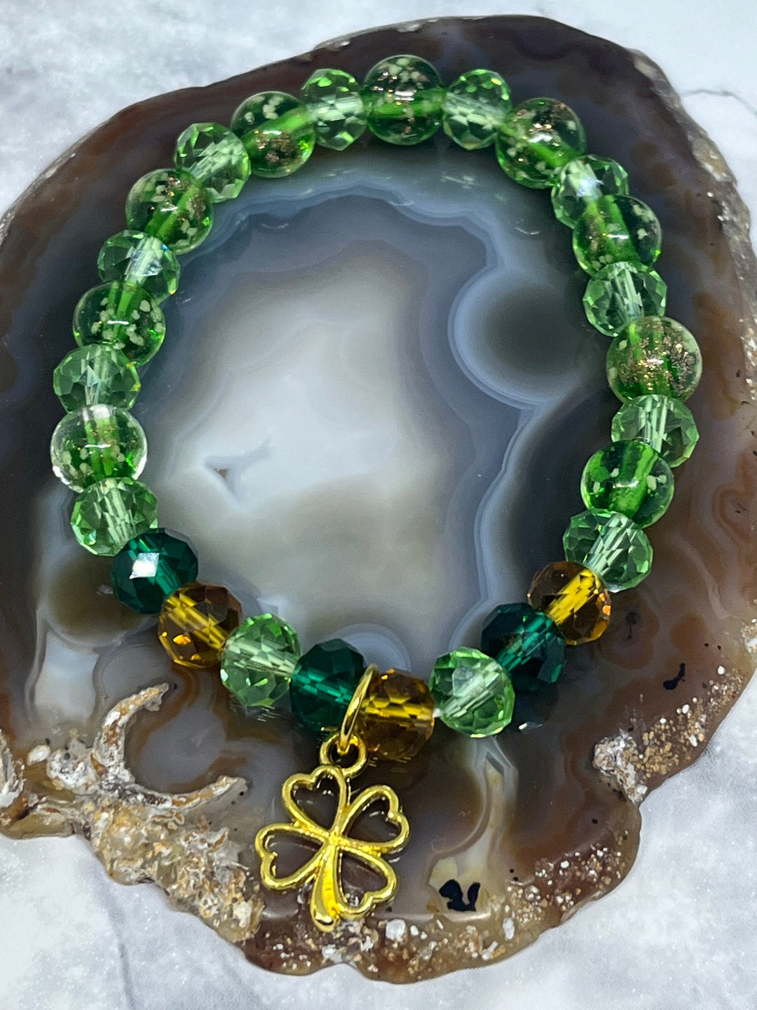 Stretch Bracelet, Glow in the Dark Bracelet, Green Bracelet, Green ...