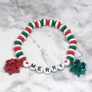 Merry, Merry Bracelet, Christmas Bracelet, Christmas Jewelry, Holiday ...