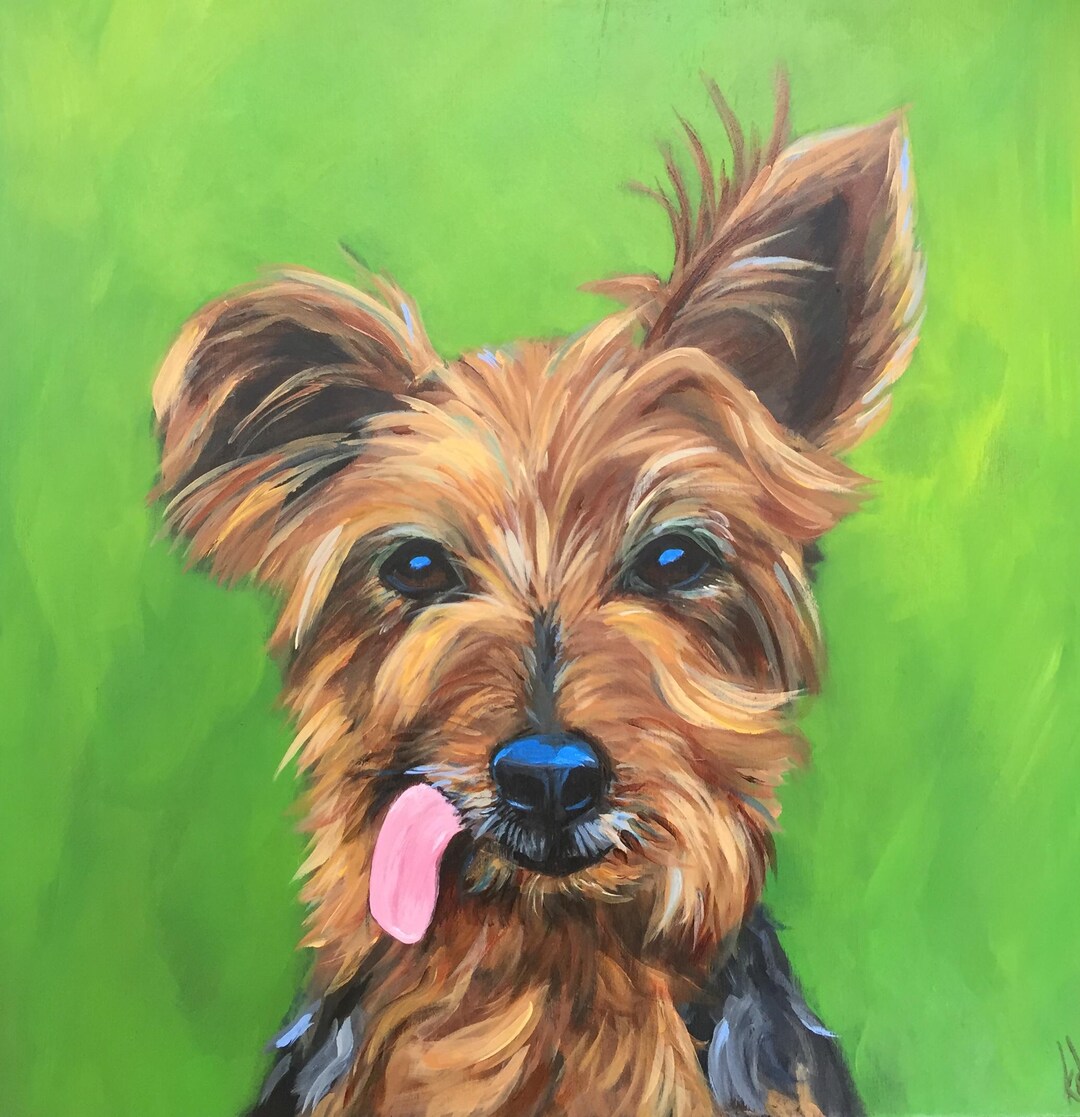 Custom Dog Portrait: Hand-painted Original Art on Wood (14x14 ...