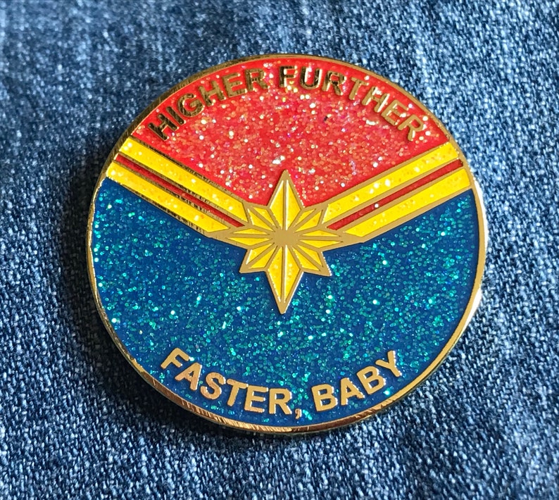 Captain Marvel Higher Further Faster Hard Enamel Pin | Etsy