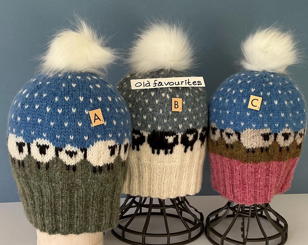 7 Adorable Sheep Hats in Pure Shetland Wool. - Etsy