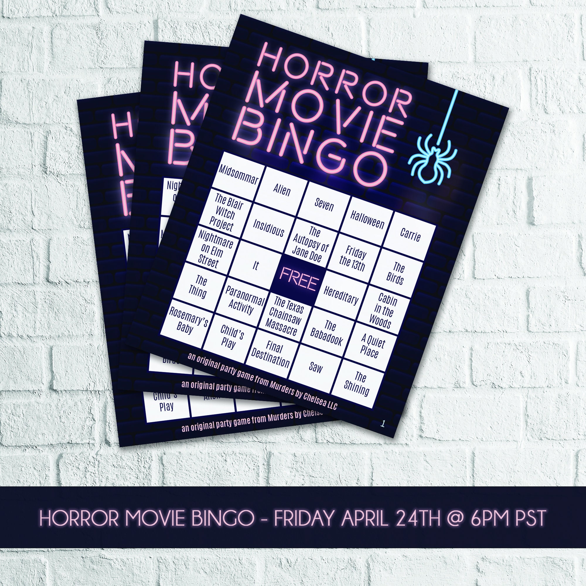 Horror Movie Bingo Zoom Edition PDF Download - Etsy