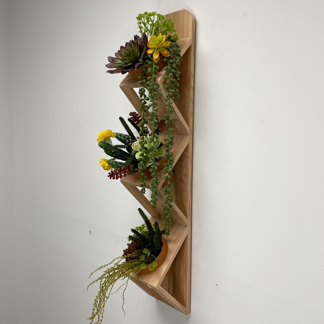 Cedar Wall Planter, Vertical Succulent or Herb Planter, Solid Wood ...