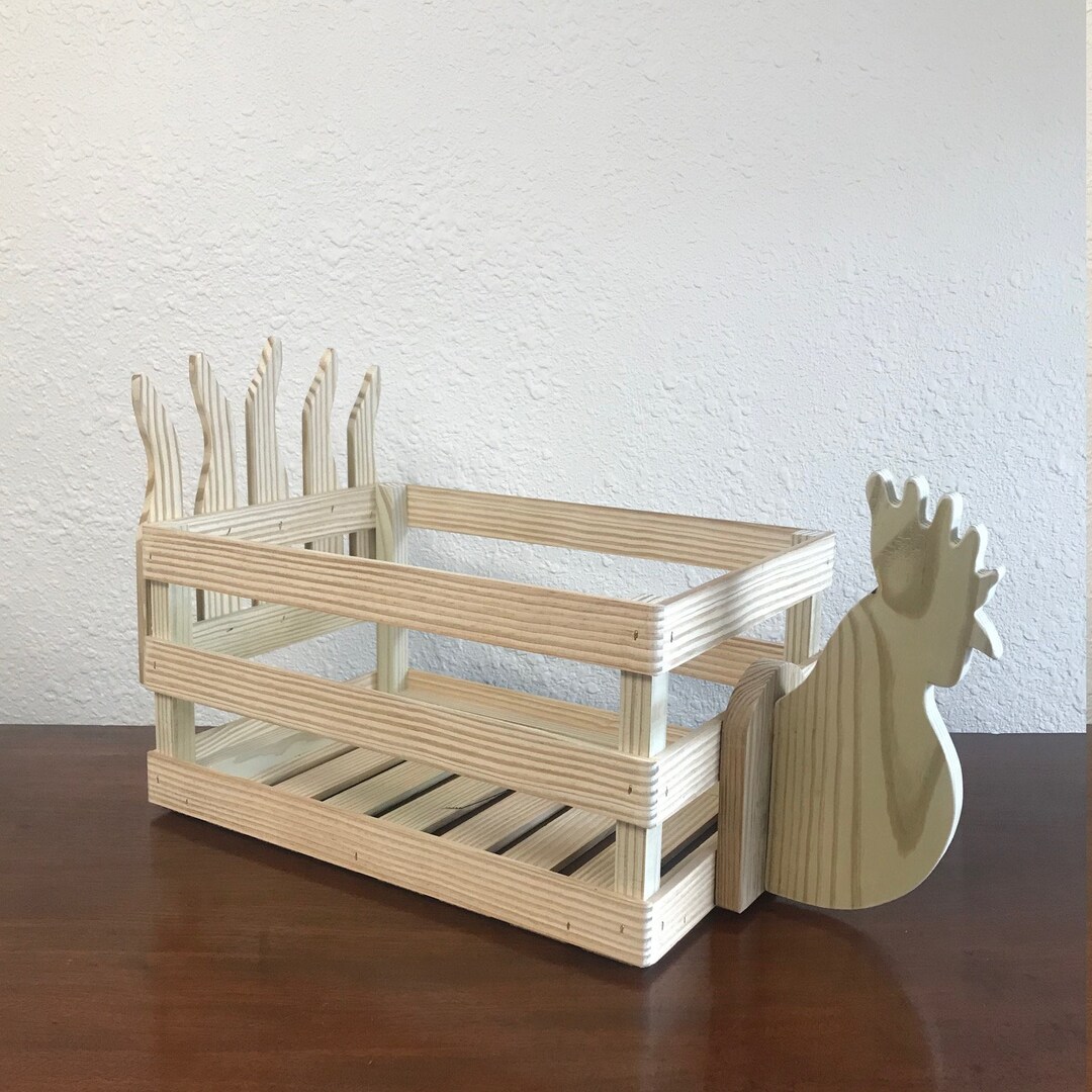 Rustic Wooden Planter, Chicken Porch Planter, Whimsical Rooster Shaped ...