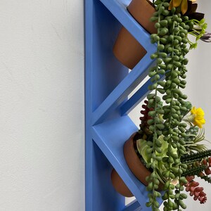 Periwinkle Wall Planter, Solid Wood Succulent or Herb Planter, Vertical ...