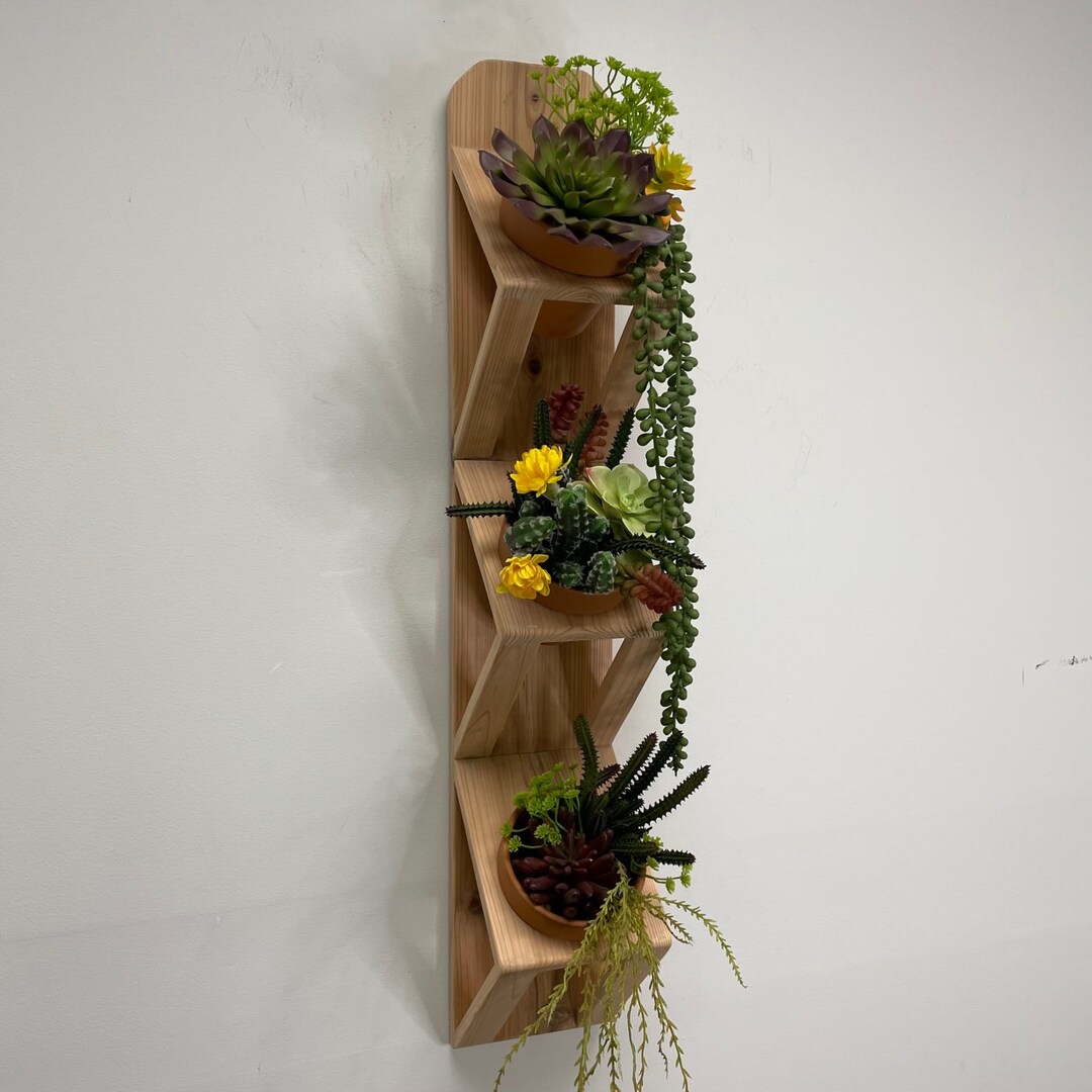 Cedar Wall Planter, Vertical Succulent or Herb Planter, Solid Wood ...