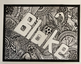 Zentangle name art | Etsy