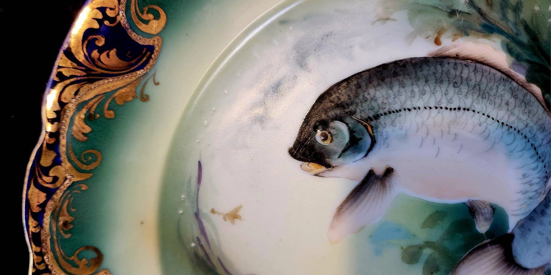 Beautiful Fish Plates Hand Painted UNMARKED - Etsy
