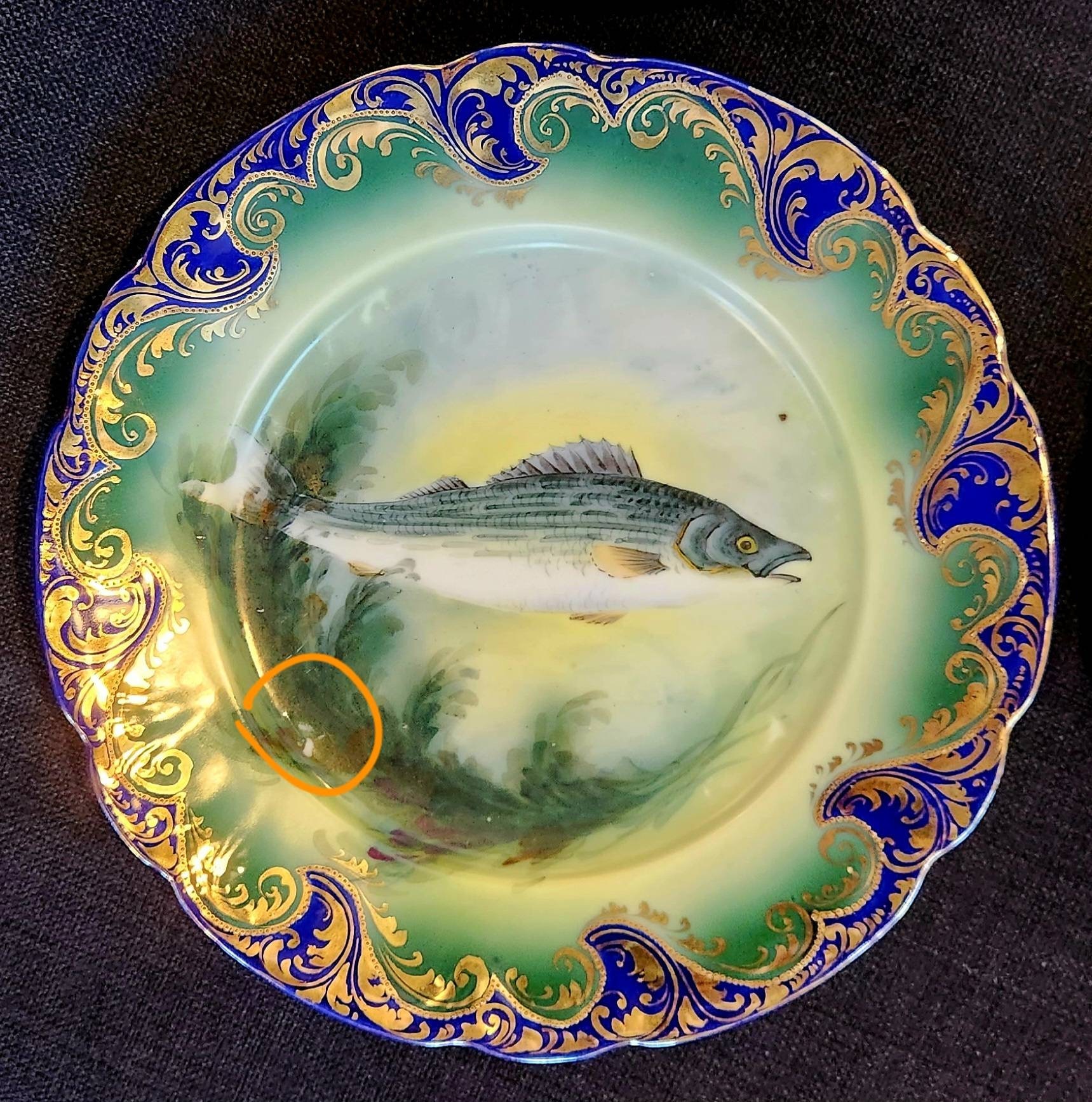 Beautiful Fish Plates Hand Painted UNMARKED - Etsy